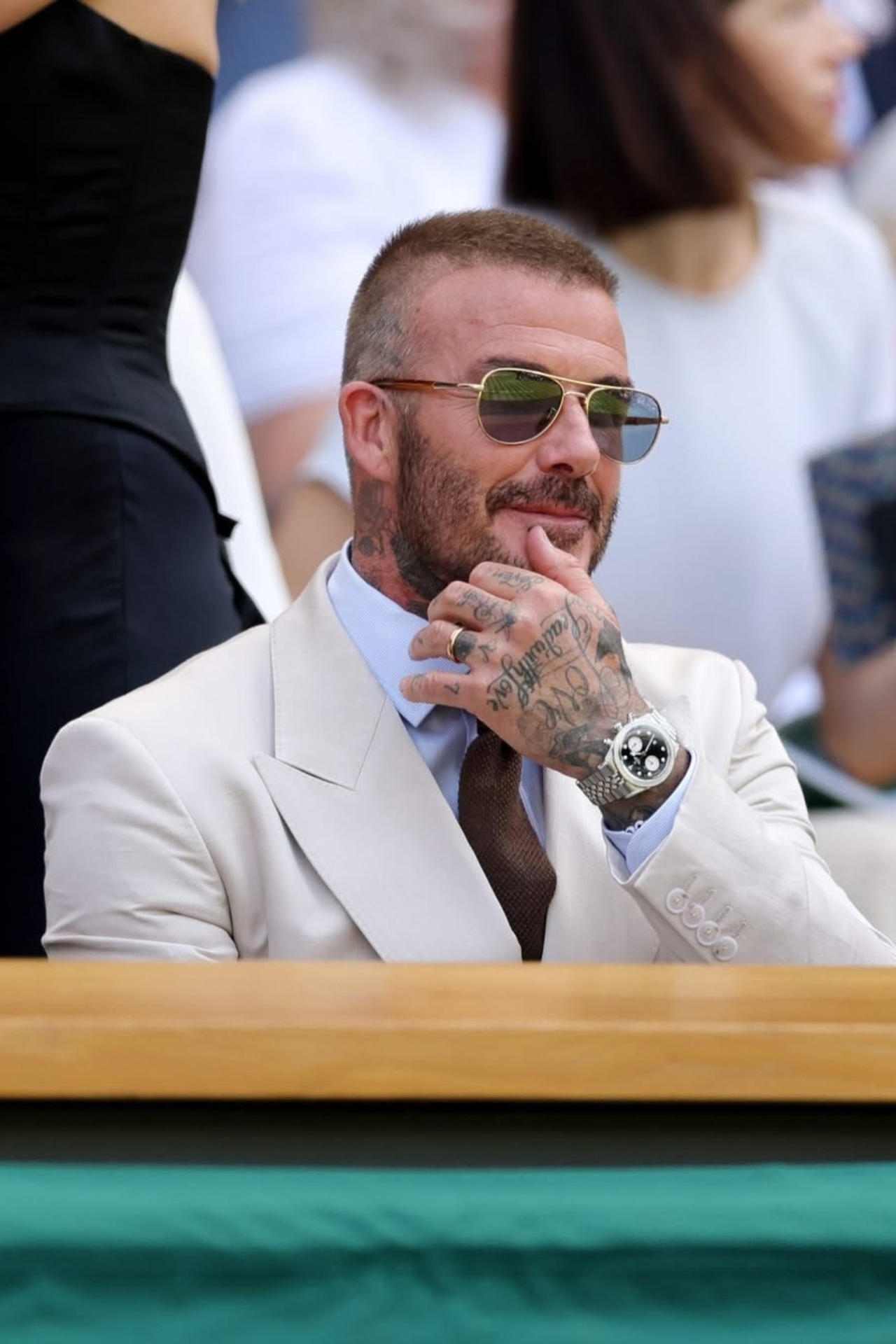 David Beckham Shows Off A Custom Tudor Watch At Wimbledon